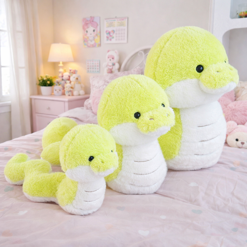 Noodles the Long Green Fluffy Snake – Kawaiies