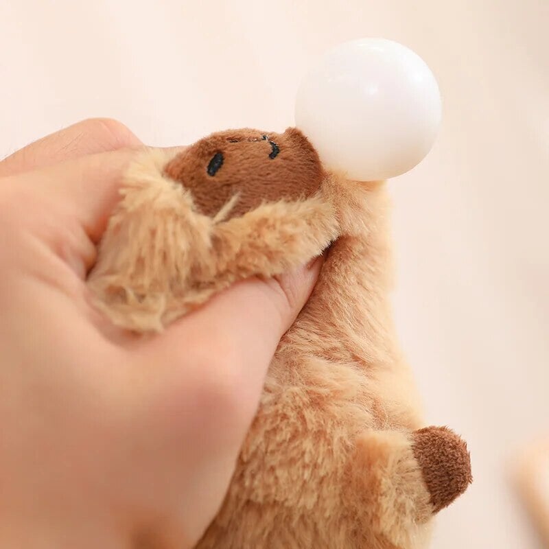 Fluffy Sleepy Capybara with Orange Plushie – Kawaiies