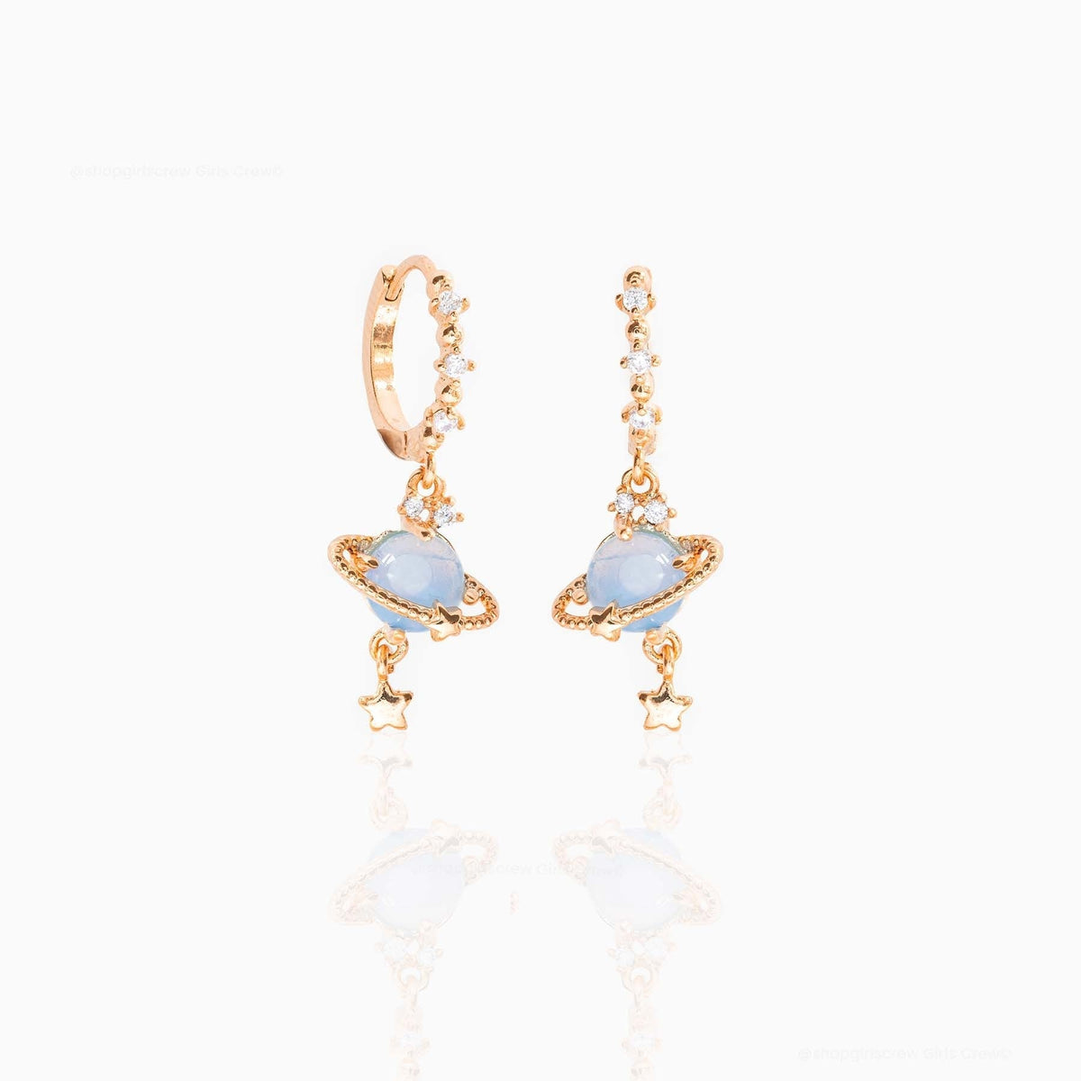 Galaxy Hanging Neptune Gold-Plated Stud Earrings – Kawaiies