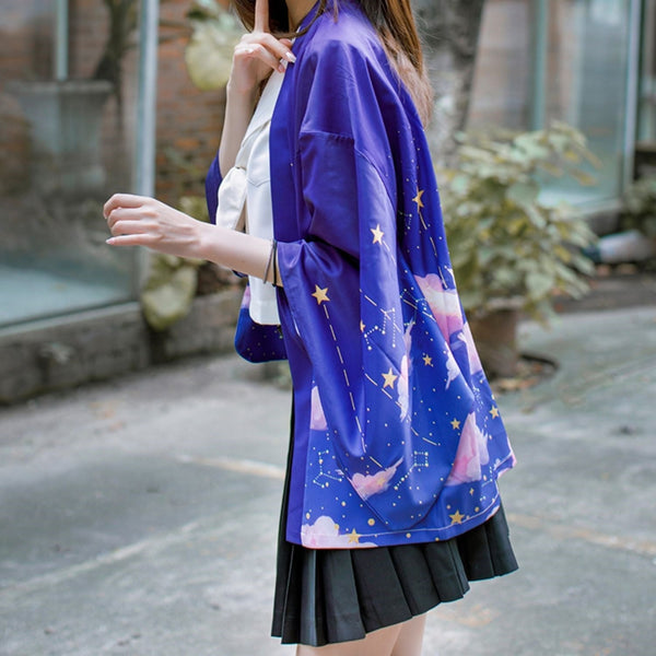 Galaxy Purple Blue Pink Clouds Women's Kimono – Kawaiies