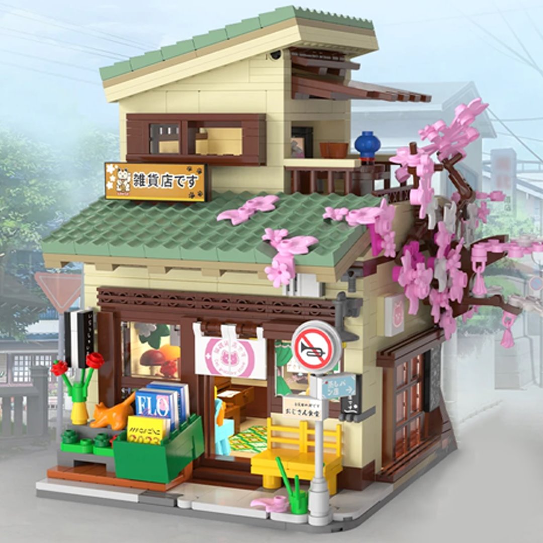 Japanese Grocery Sakura Tree Shop Building Set – Kawaiies