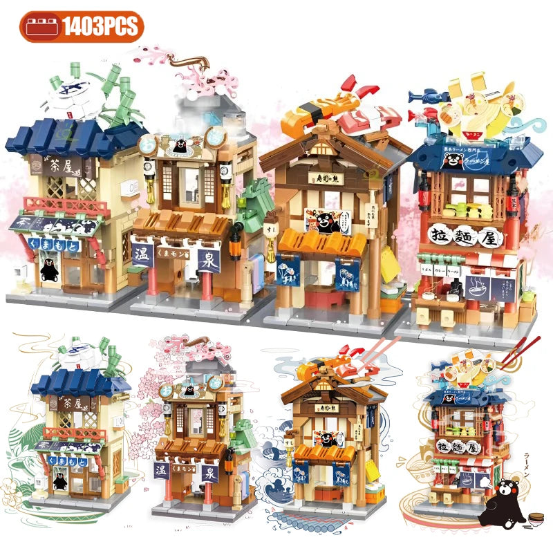 Japanese-themed Ramen Hot Spring Sushi Tea Micro Building Sets – Kawaiies