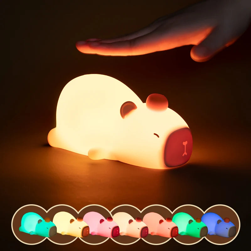 Kawaii Laying Capybara LED Night Light – Kawaiies
