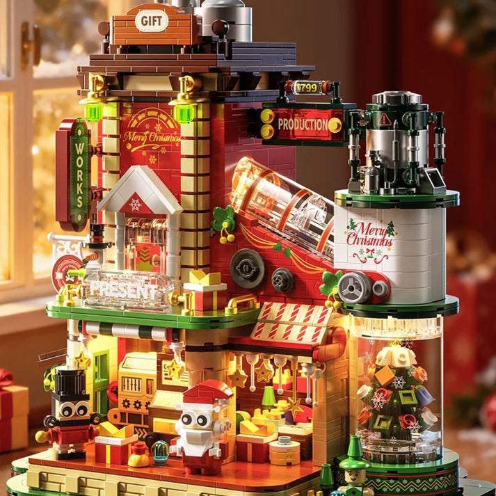 Santa’s Workshop Mechanical Factory Christmas Building Set – Kawaiies
