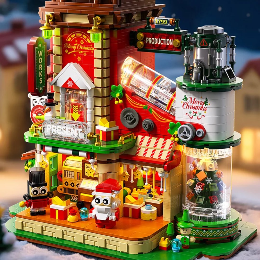 Santa’s Workshop Mechanical Factory Christmas Building Set – Kawaiies