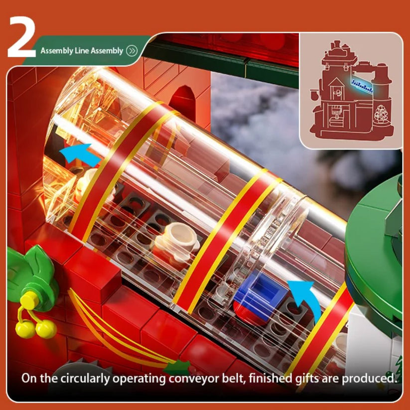Santa’s Workshop Mechanical Factory Christmas Building Set – Kawaiies