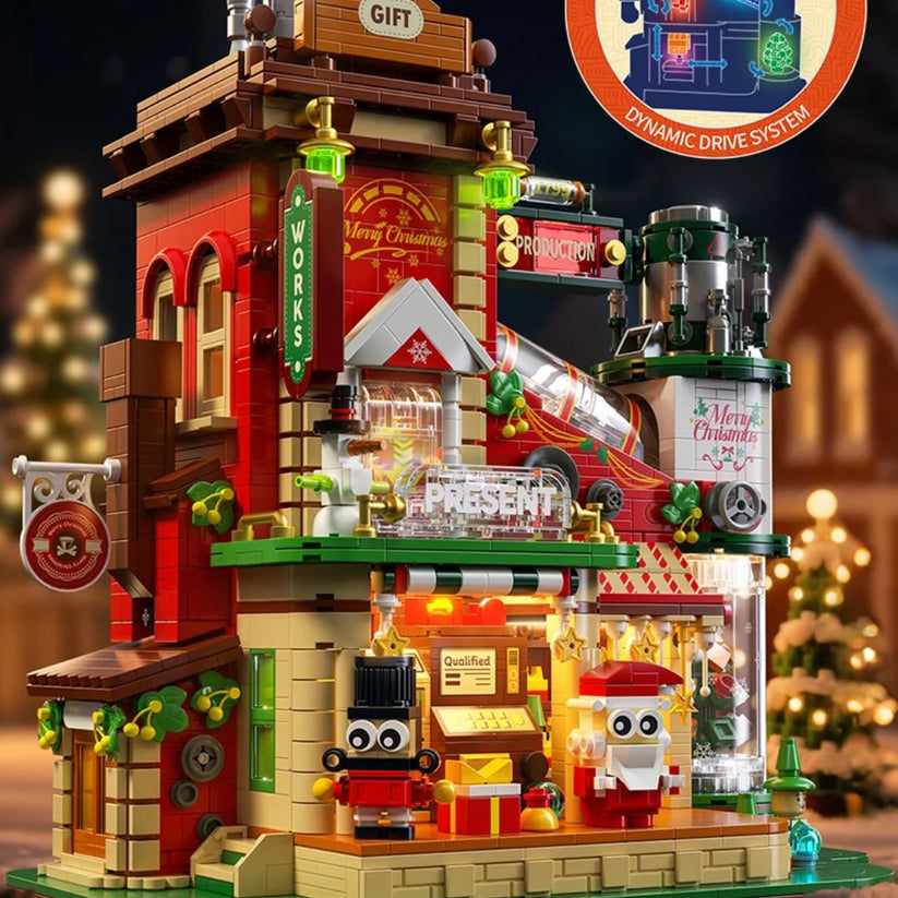 Santa’s Workshop Mechanical Factory Christmas Building Set – Kawaiies