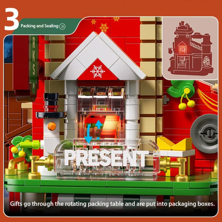 Santa’s Workshop Mechanical Factory Christmas Building Set – Kawaiies
