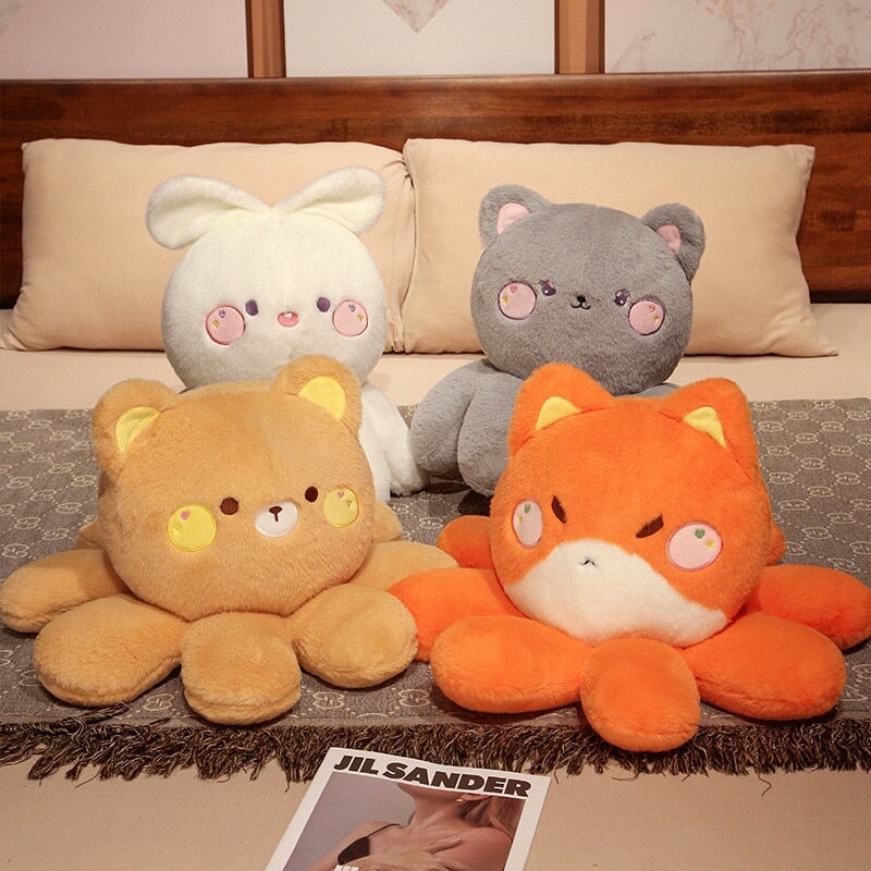 Fluffy Octo-Animal Fox Cat Bunny Bear Plushies – Kawaiies