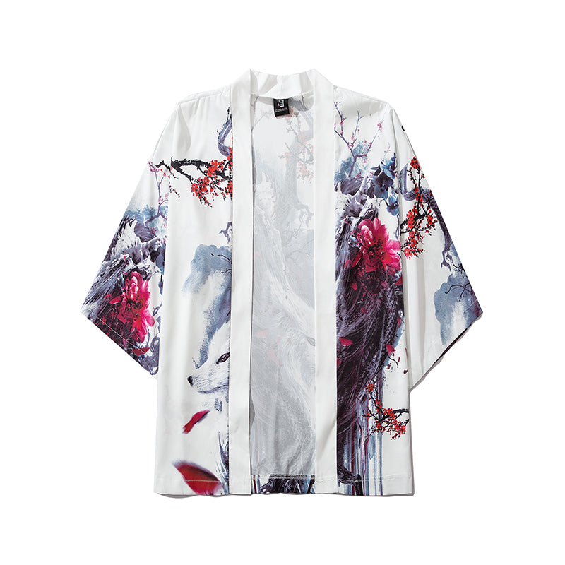 Fox Cranes Dragon Japanese Women Kimono Robe Cardigan – Kawaiies
