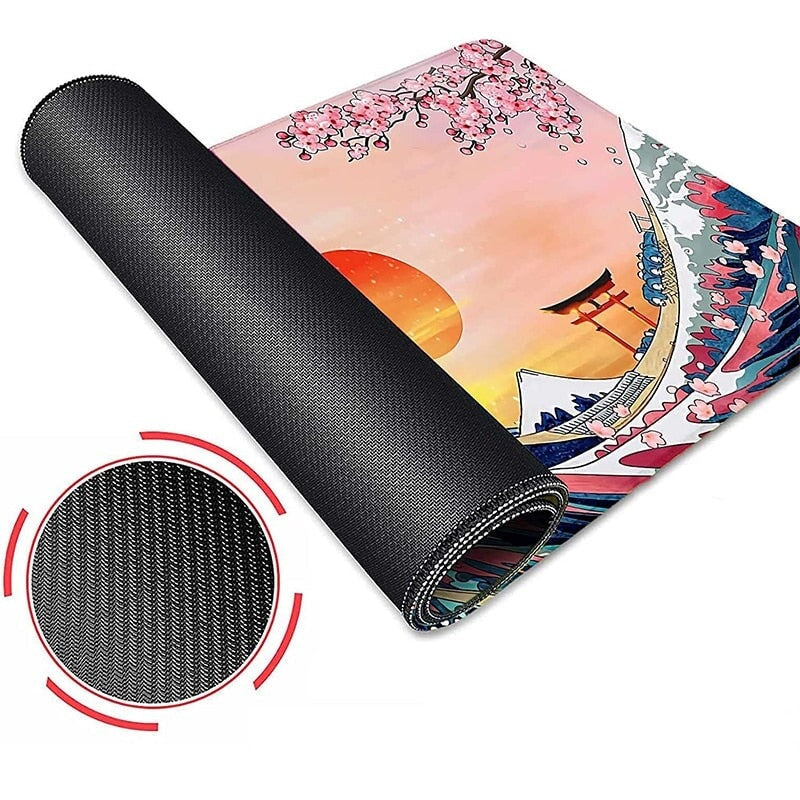 Japanese Kanagawa Great Wave Sunset Mouse Pad – Kawaiies