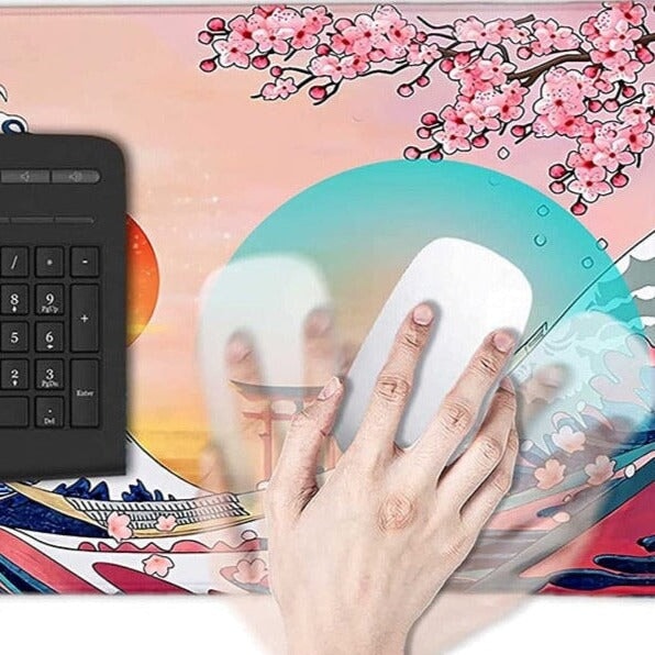 Japanese Kanagawa Great Wave Sunset Mouse Pad – Kawaiies