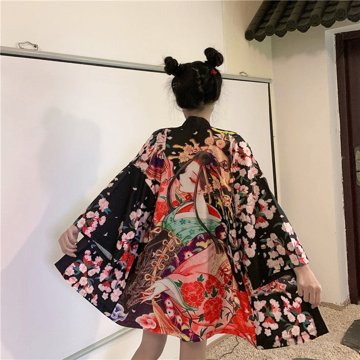 Japanese Lady Sakura Women Kimono Robe Cardigan – Kawaiies