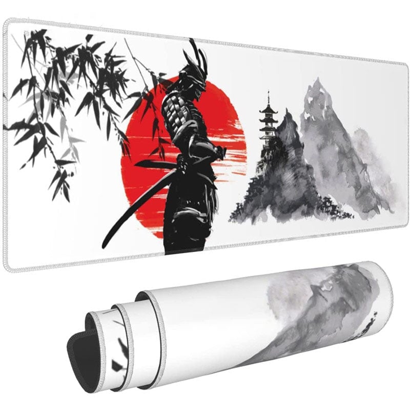 Japanese Samurai Blood Red Sun & Mountains Large Mouse Pad – Kawaiies