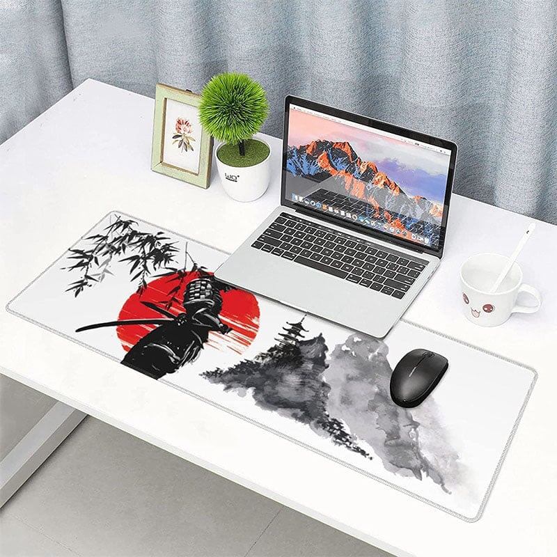 Japanese Samurai Blood Red Sun & Mountains Large Mouse Pad – Kawaiies