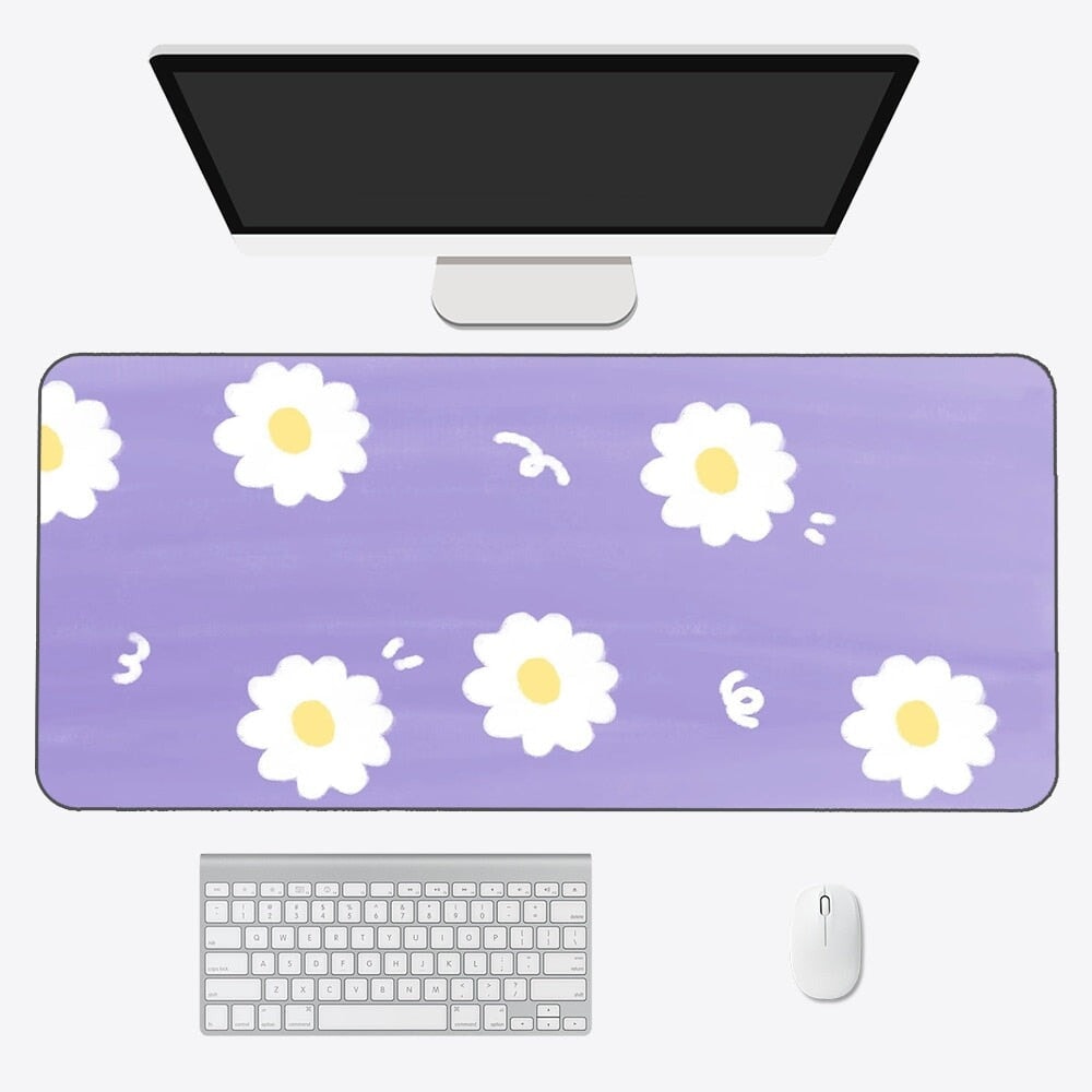 Kawaii Pastel Flowers Long Mouse Pad Collection – Kawaiies