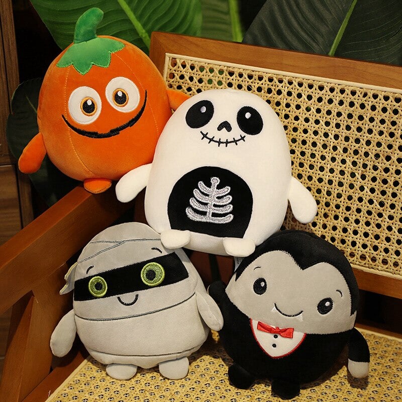 Kawaii Skeleton Pumpkin Zombie Frankenstein Vampire Halloween Plushies ...
