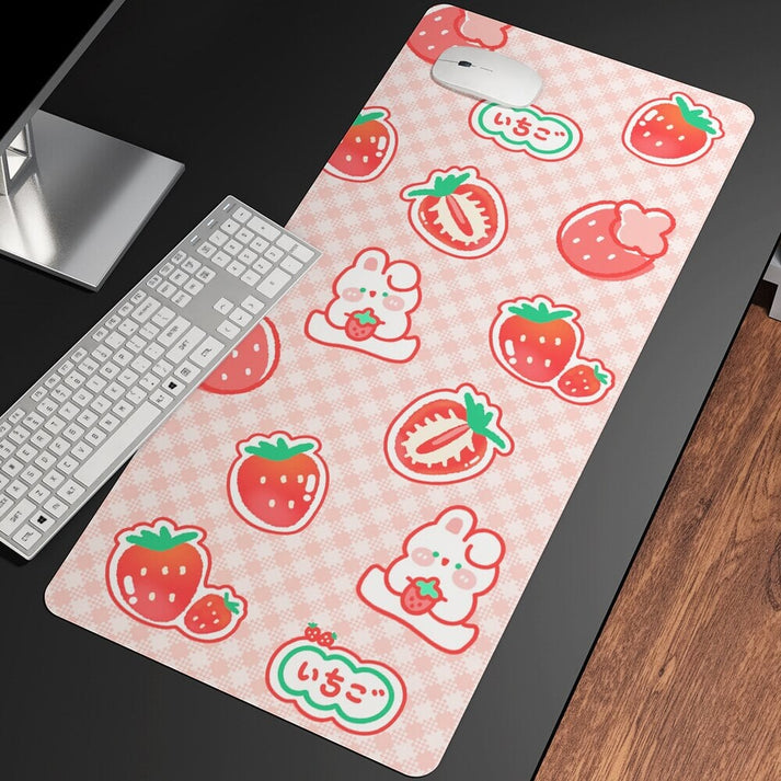 Kawaii Strawberry Long Mouse Pad Collection – Kawaiies
