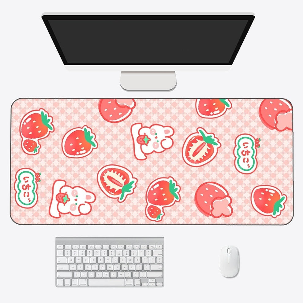 Kawaii Strawberry Long Mouse Pad Collection – Kawaiies