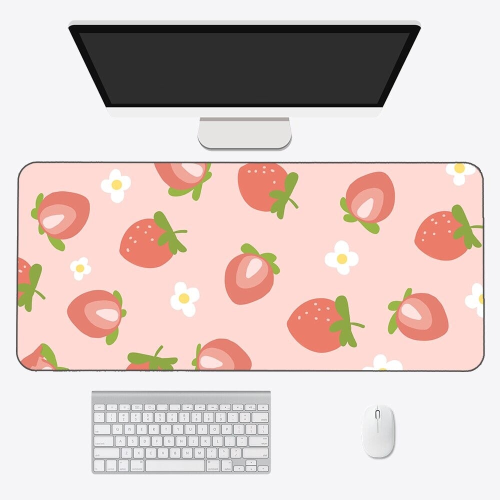 Kawaii Strawberry Long Mouse Pad Collection – Kawaiies