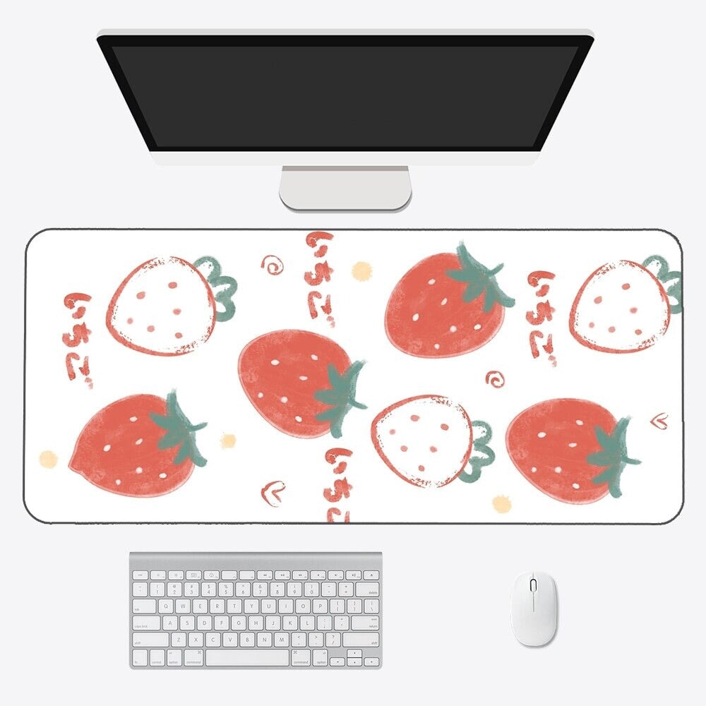 Kawaii Strawberry Long Mouse Pad Collection – Kawaiies