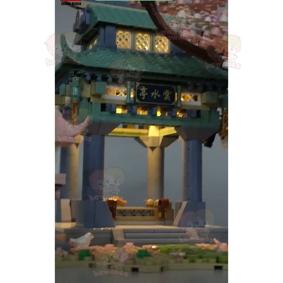 Light up Romantic Japanese Hakone Shrine with Sakura Tree Building Set ...