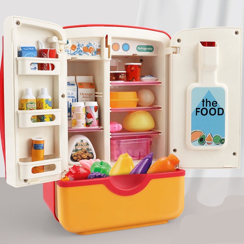 Mini Fridge Refrigerator 39pc Kitchen Kids Toys with Ice Dispenser, St ...