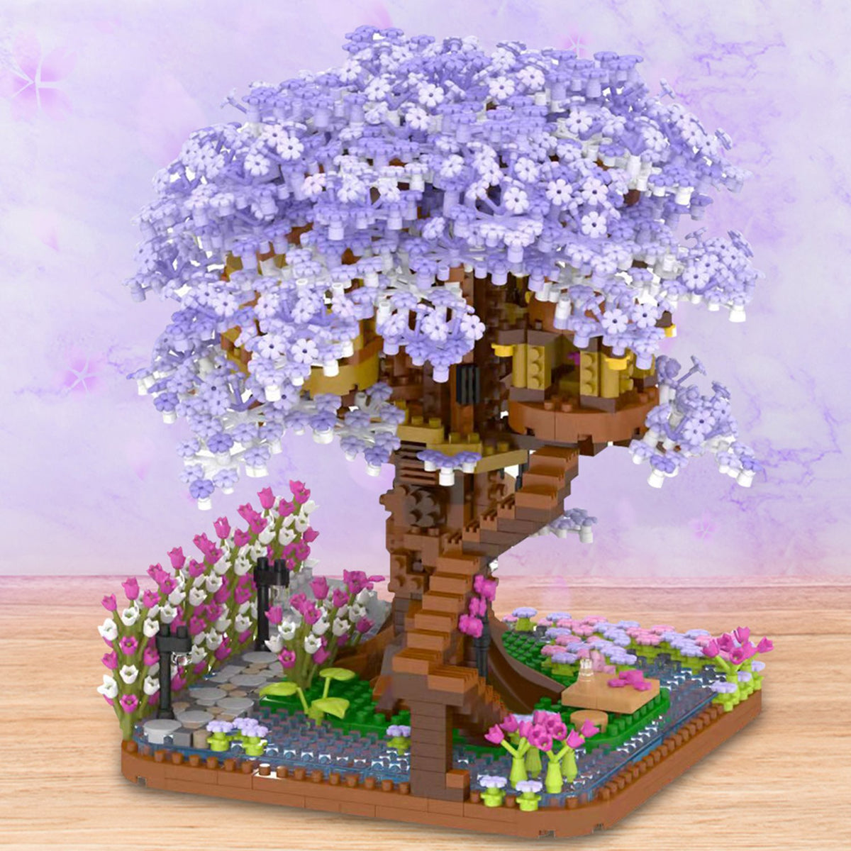 Purple Sakura Tree House Nano Building Set – Kawaiies