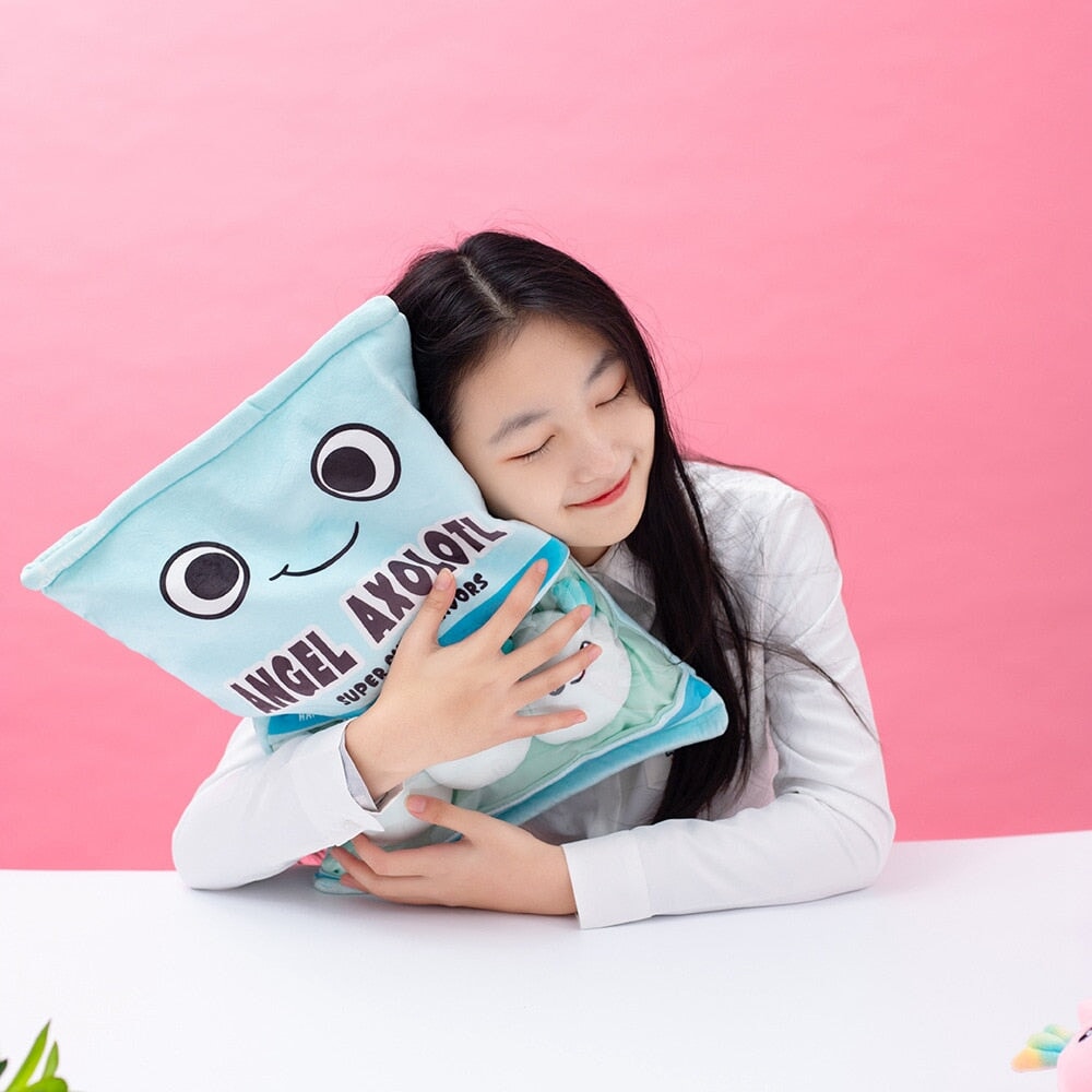 Rainbow Pink Blue Axolotl Candy Bag Plushies – Kawaiies
