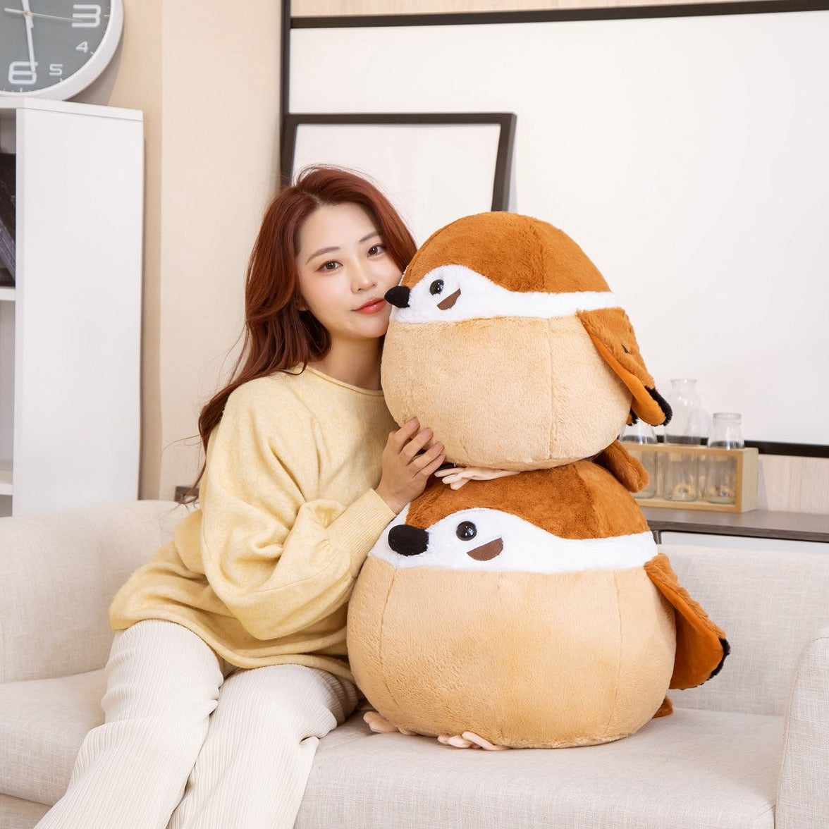 Round Chonky Sparrow Raven Crow Bird Plushies – Kawaiies